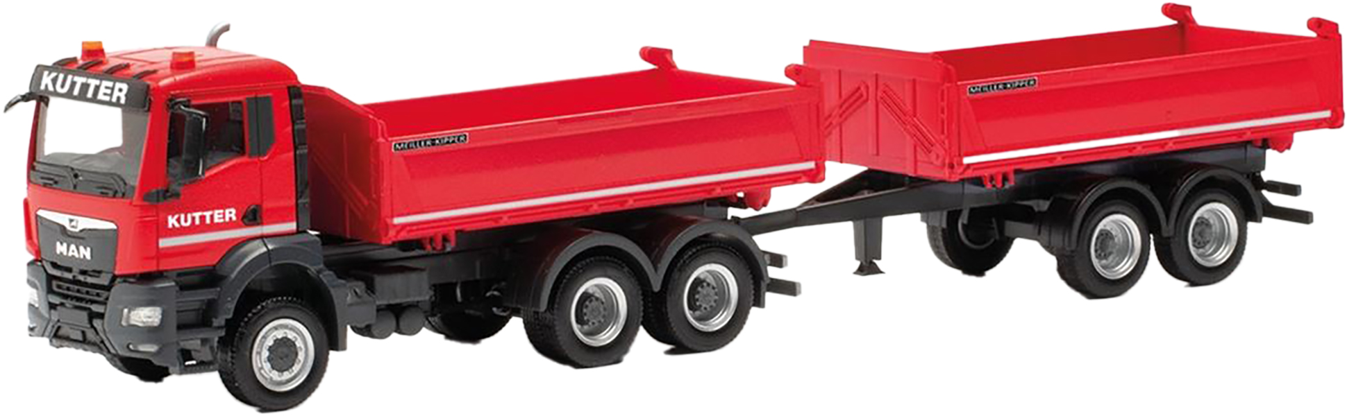 MAN TGS 6x4 porteur et remorque benne KUTTER - MiniTruck.fr